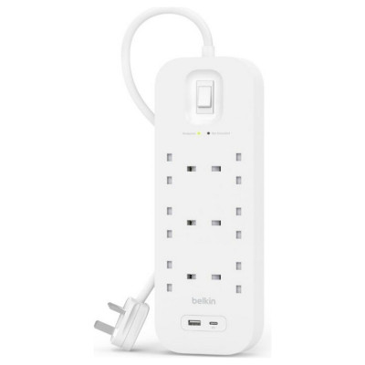 Argos Product Support for Belkin 6 Socket 2m USB A & C Surge Protected ...