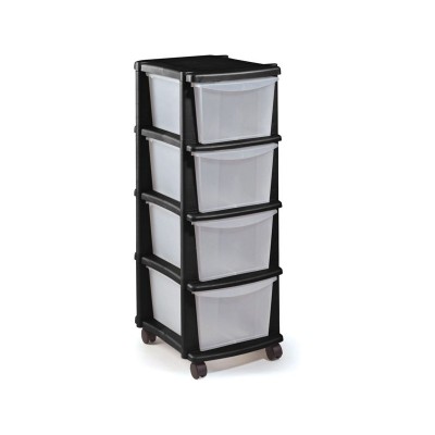 Argos Product Support for Argos Home 4 Drawer Black Plastic Tower ...